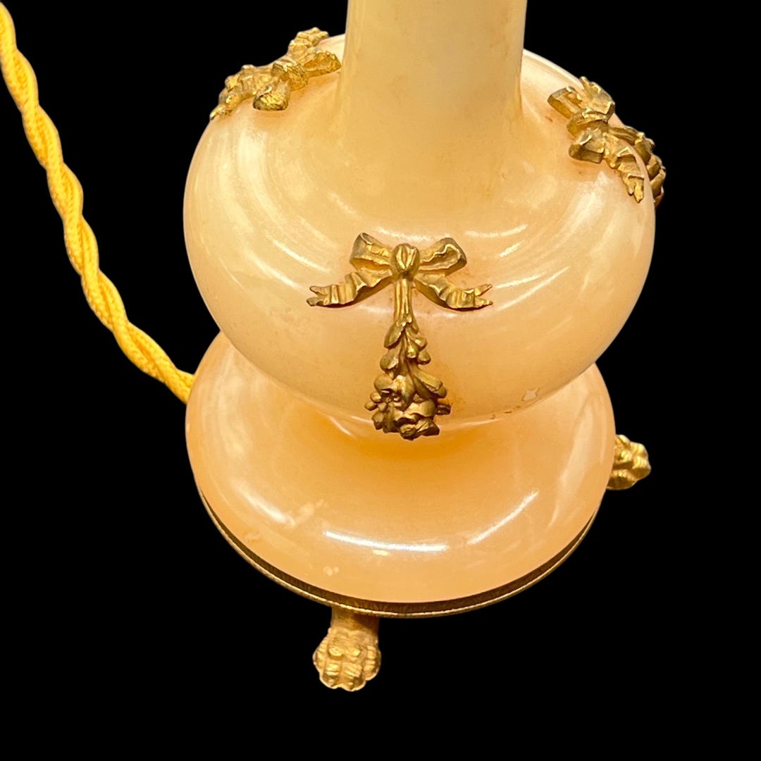 Vintage Tabel Lamp, Cerri Nestore, Volterra. Marble and Brass. Italian ...