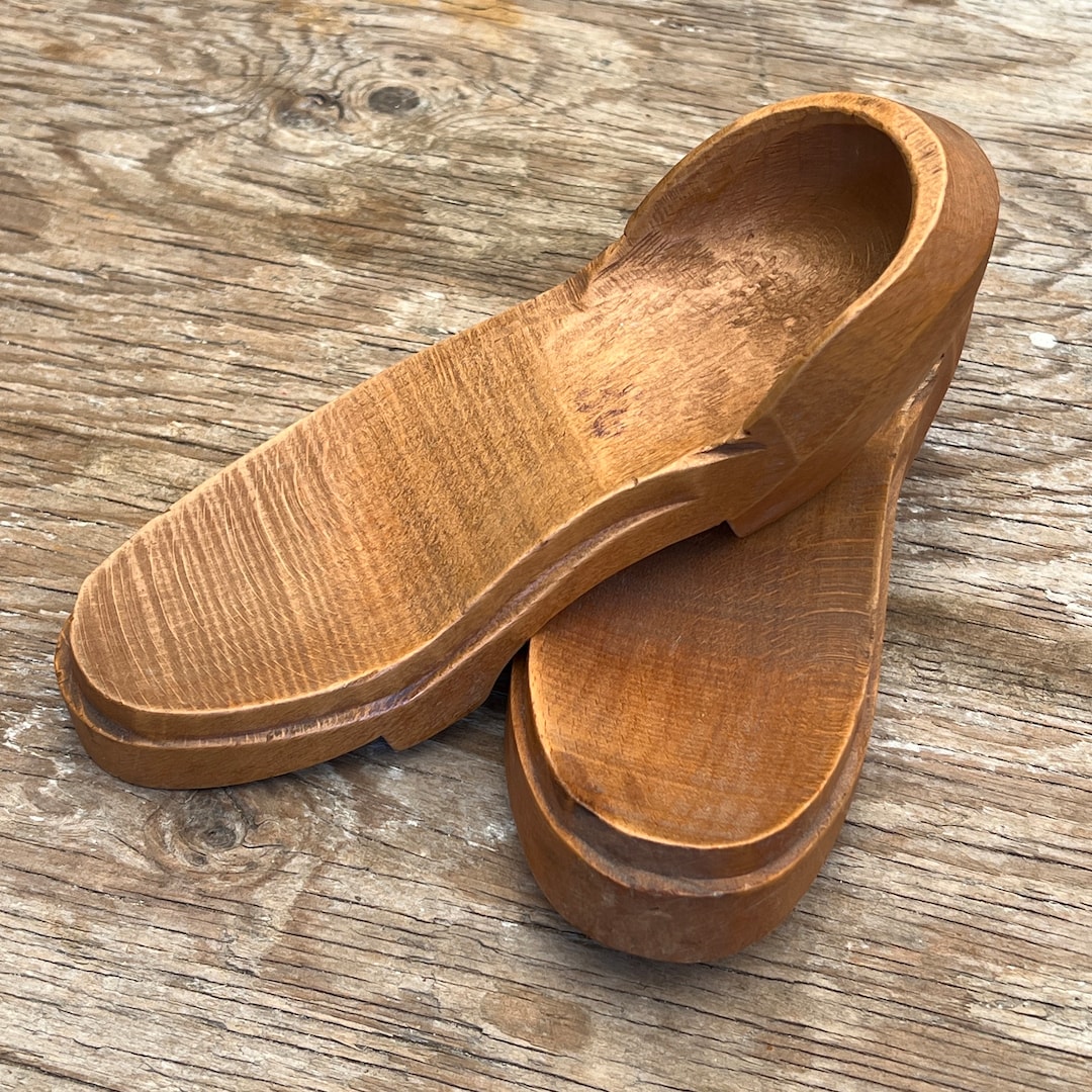 Vintage Pair of Hand Carved Massive Clogs Soles, Dutch Cclogs, Holland ...