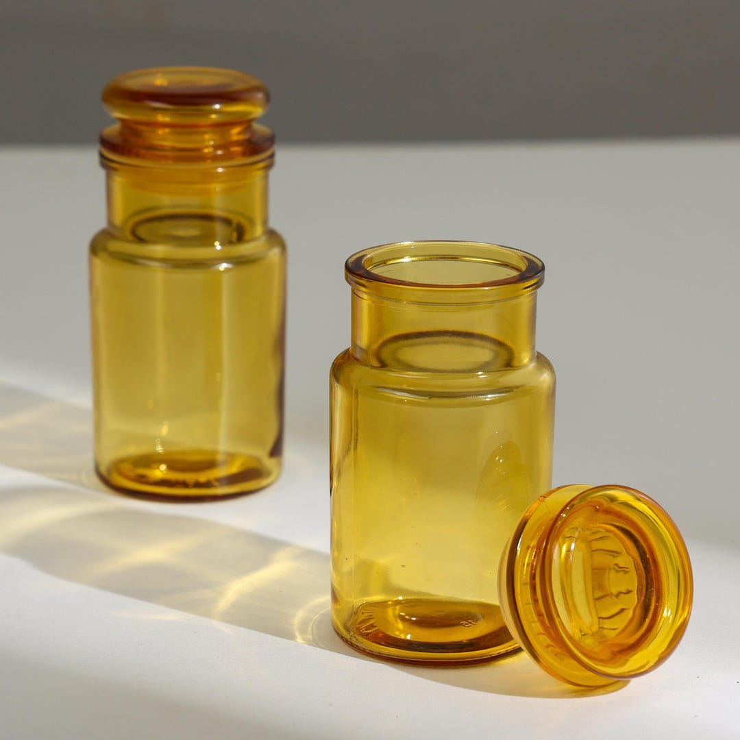 Italian Vintage 1970s Glass Jars – Set of 2 – Kitchen Storage – Retro ...