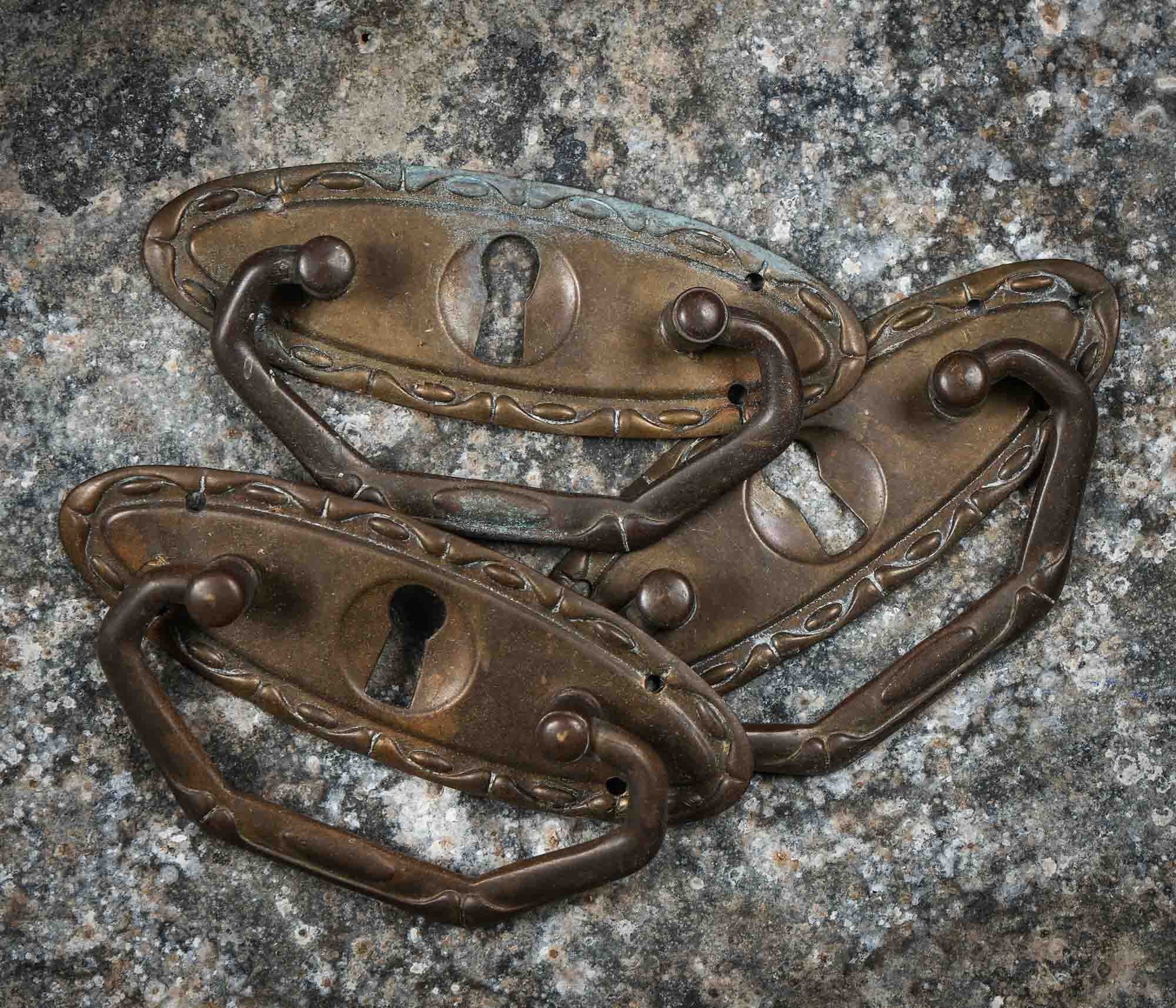 Vintage Reclaimed Antique Drawer Handles With Keyholes, Salvage From ...