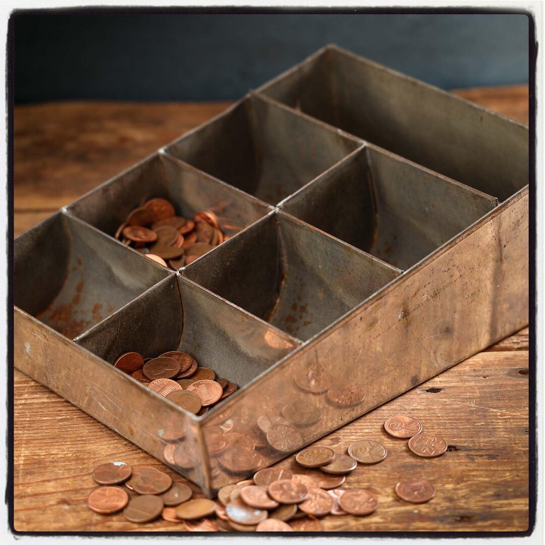 Vintage Metal Coin Tray French Vintage Cash Tray for Coins, Old Cash ...