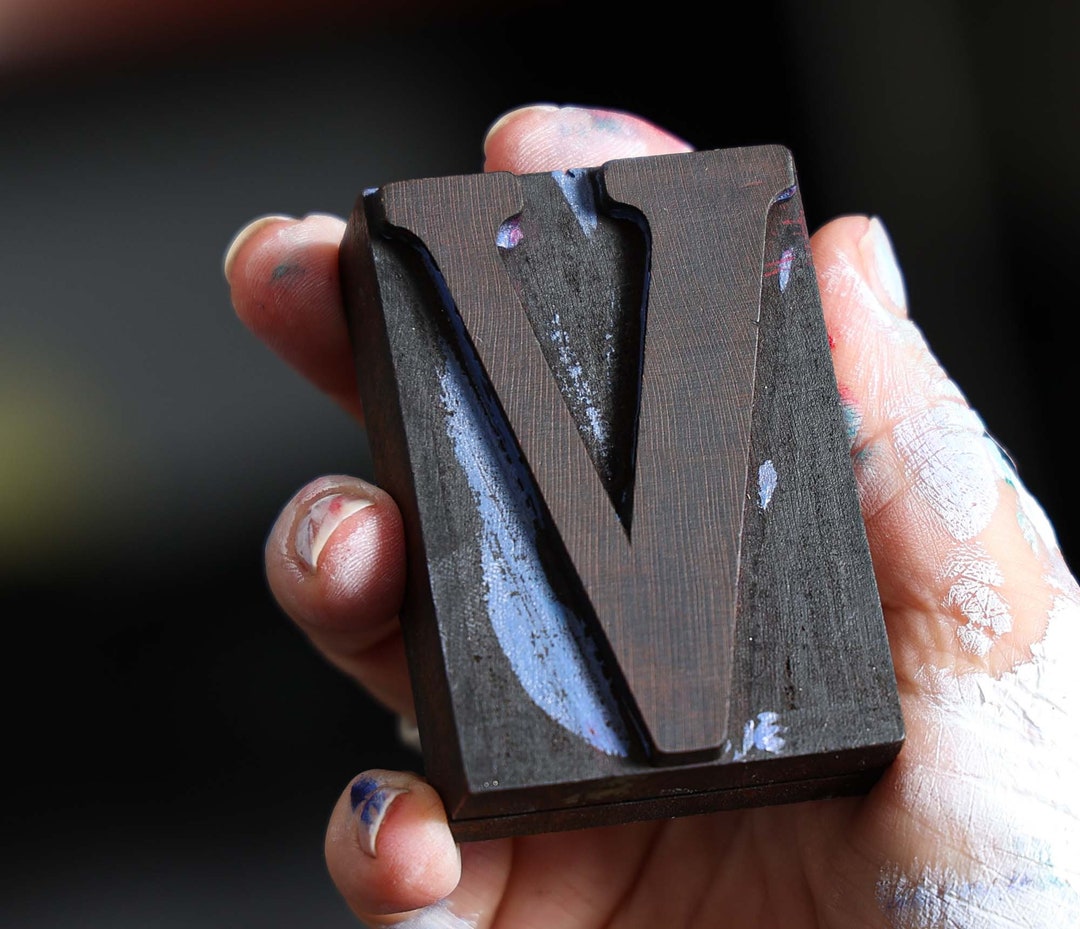 7,2 Cm / 2,8 Inch, Letterpress Blocks, Wood. Vintage, Great Condition ...