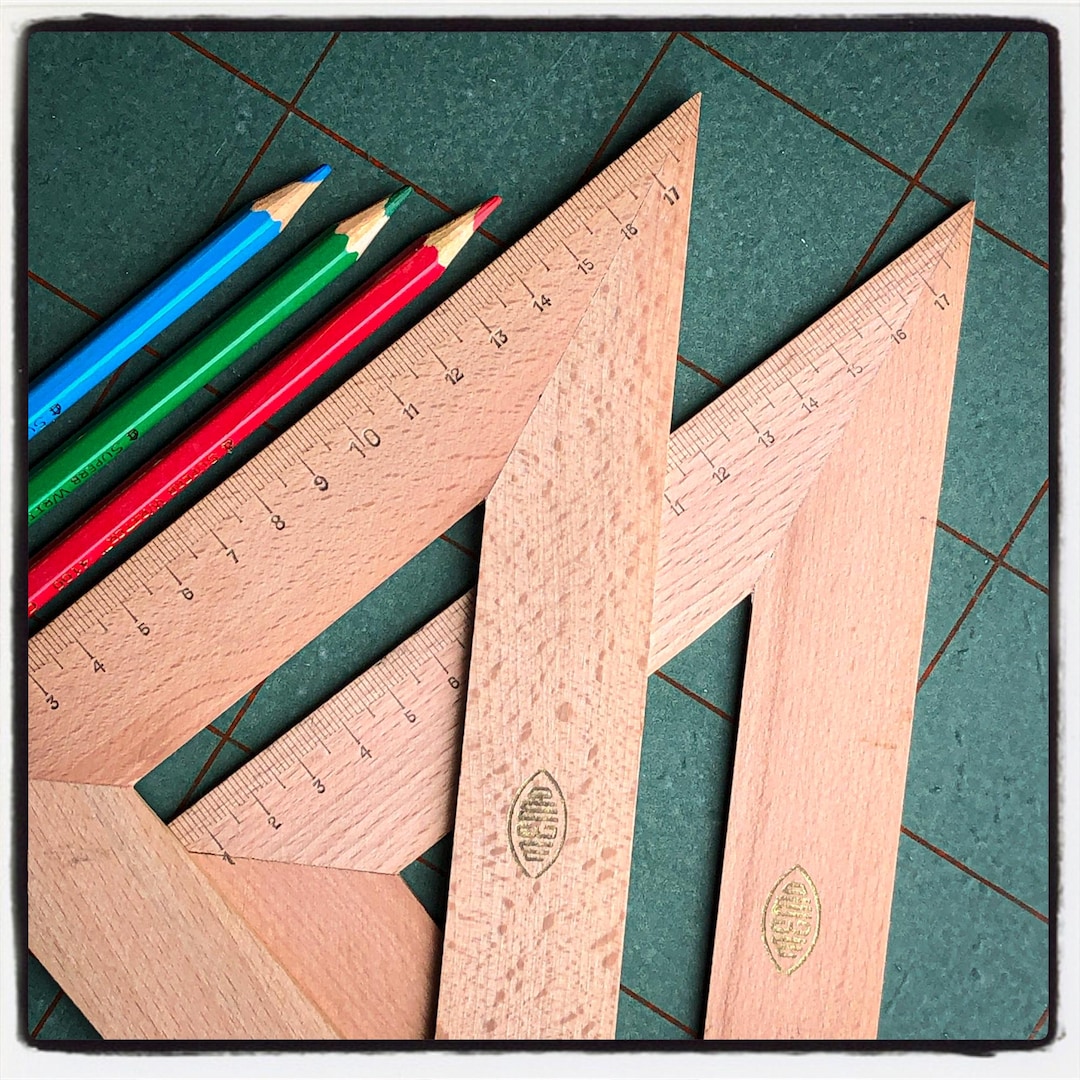 Vintage Memo Wood Triangular Rulers, Denmark - Etsy