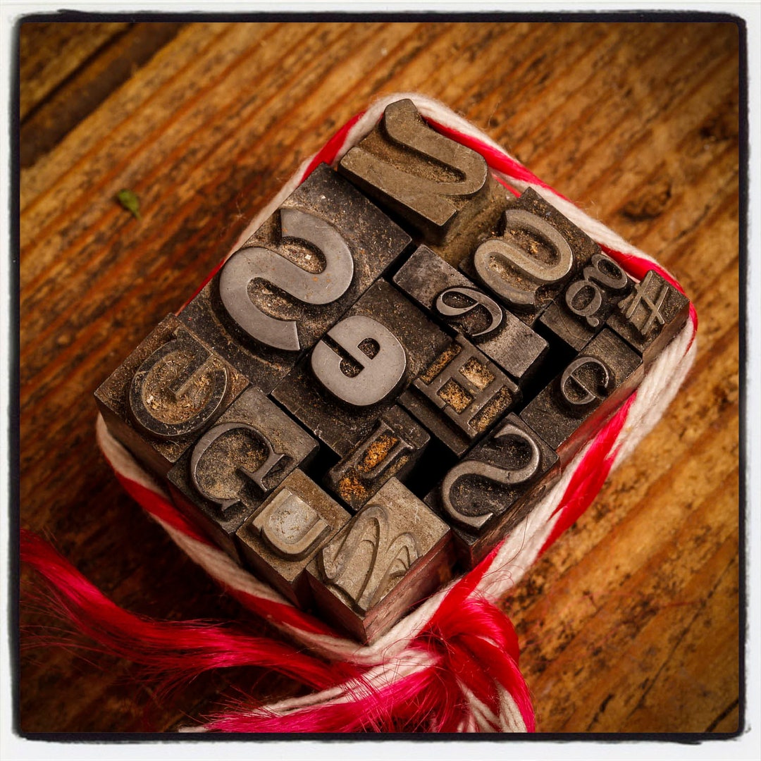 Set of S,u,h,e,g Antique Letterpress Letter Blocks, Vintage Printer ...