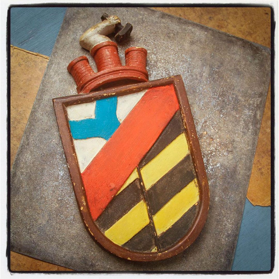 Vintage Plaster, Wall-mounted Coat of Arms - Inspired by Sosnowiec ...
