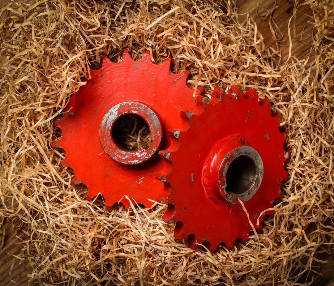 Par (2) of Vintage Big Industrial Salvage Gear Wheel, Reclaimed ...