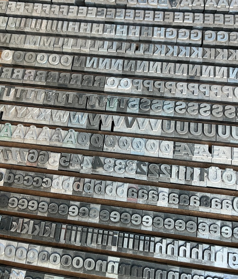 Antique Letterpress Letter Blocks, Universal, Bold, 36pt. Vintage ...