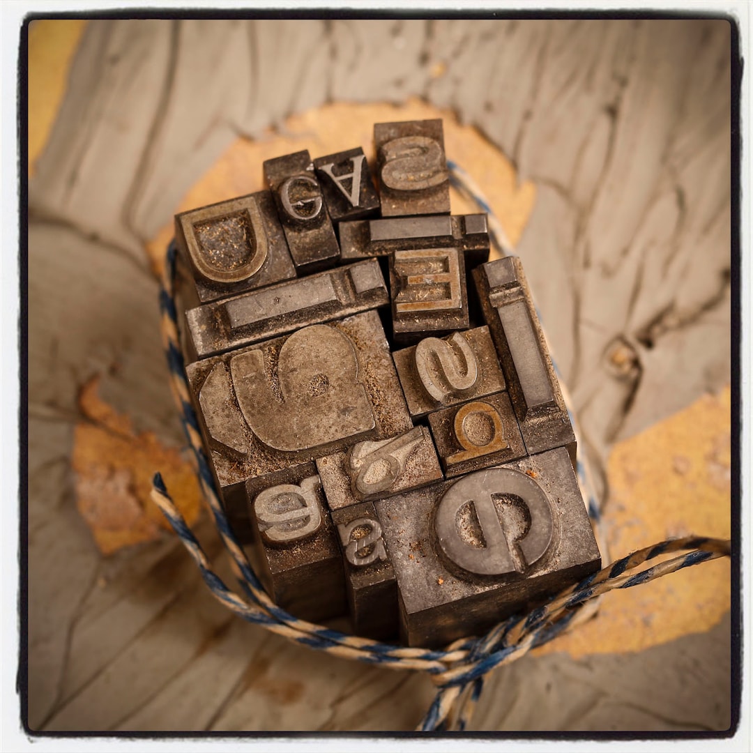 Set of I,a,d,s,e Antique Letterpress Letter Blocks, Vintage Printer ...