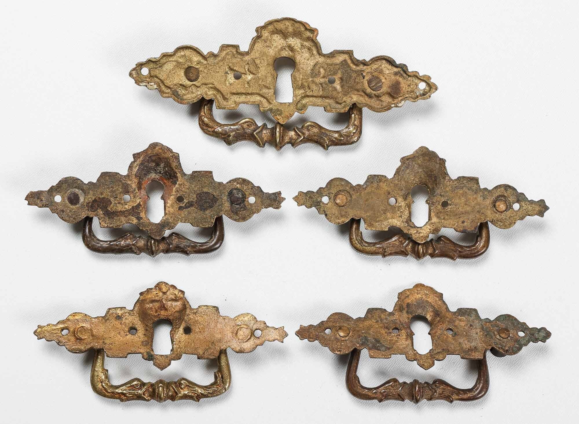 Vintage Reclaimed Antique Drawer Handles With Keyholes, Salvage From ...