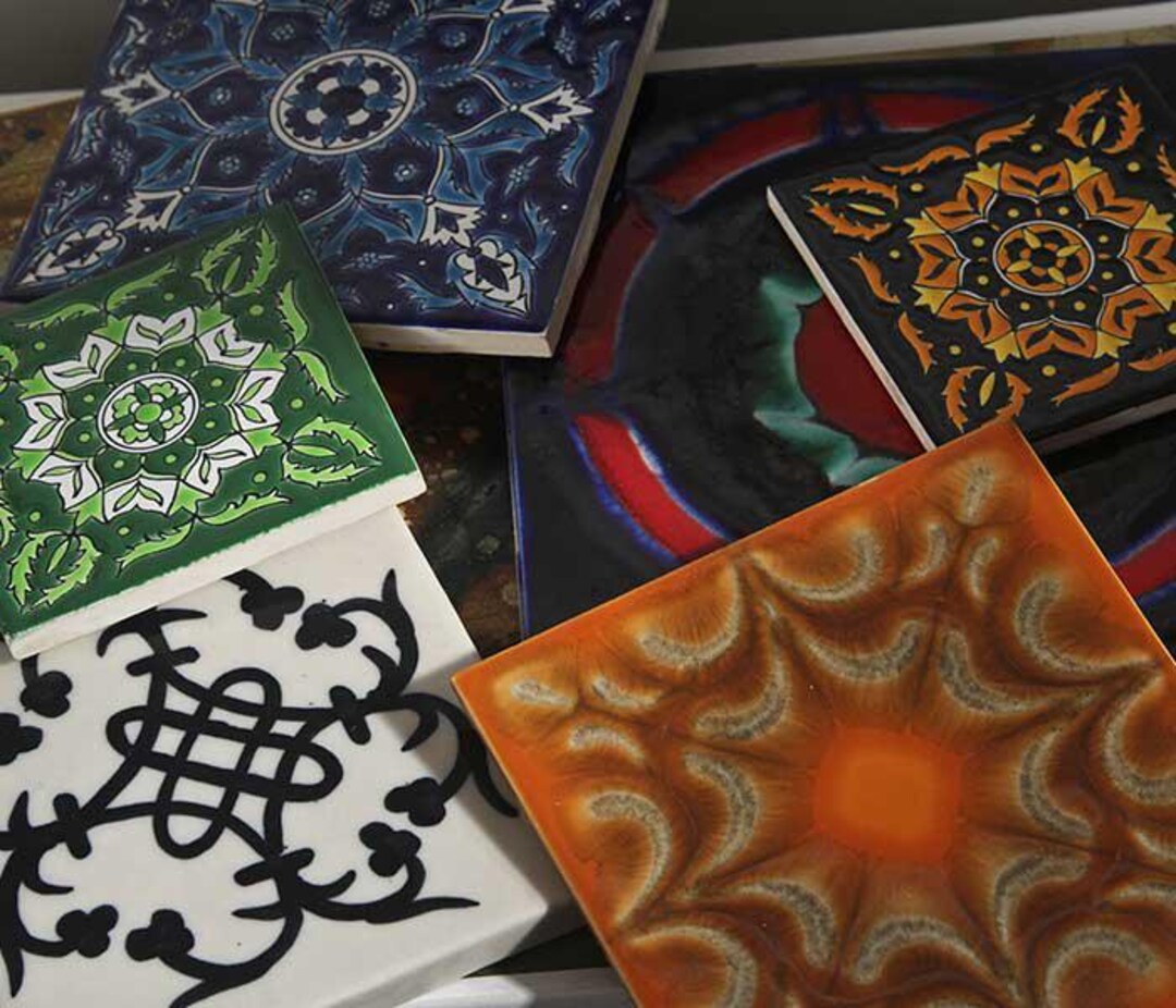 Collection of Vintage Tiles, Set of 12 Pieces. 1970s Wall Tiles in ...