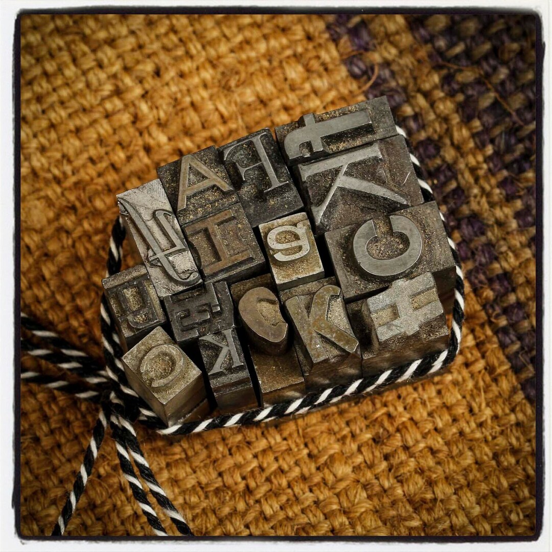 Set of H,f,a,k,c Antique Letterpress Letter Blocks, Vintage Printer ...
