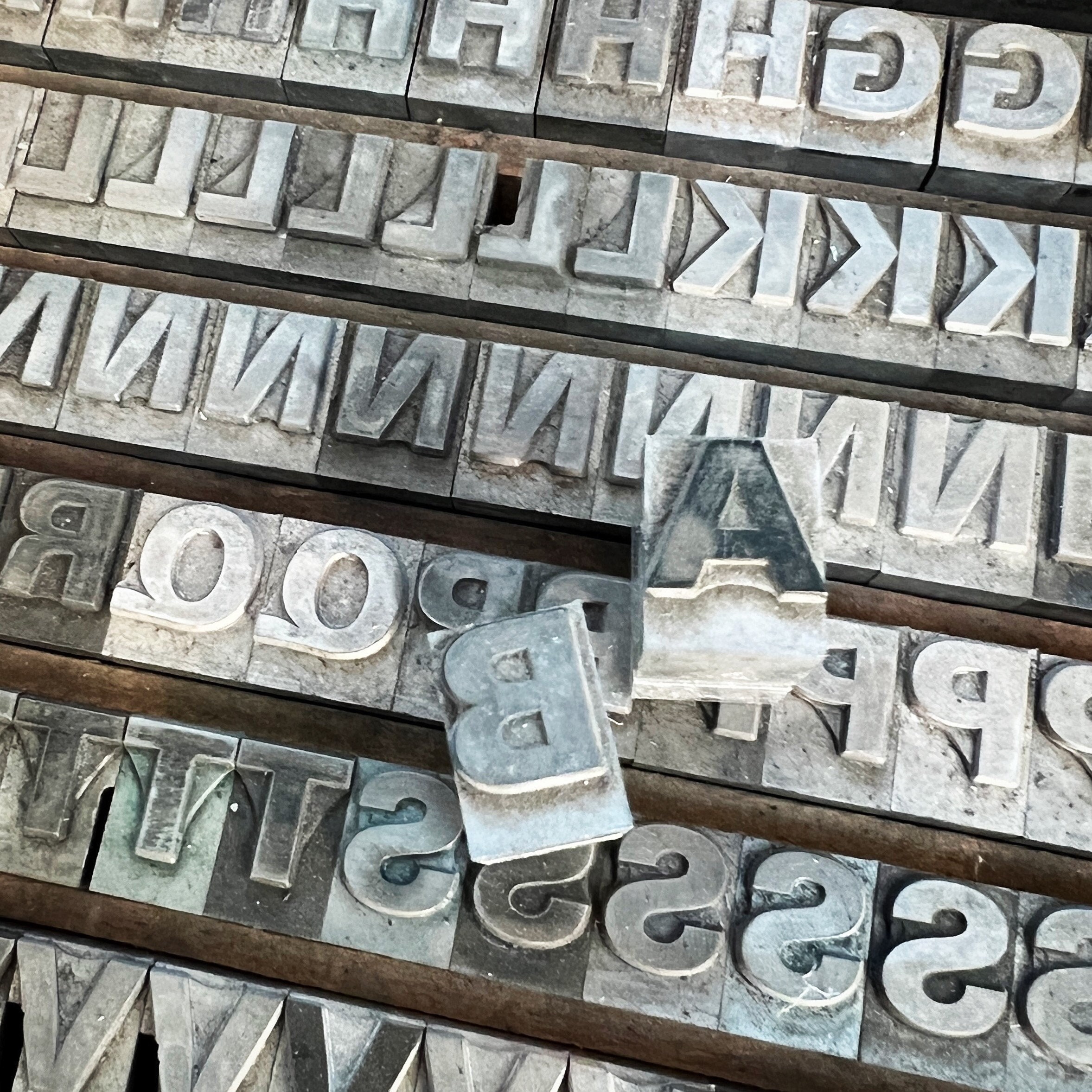 Antique Letterpress Letter Blocks, Universal, Bold, 36pt. Vintage ...