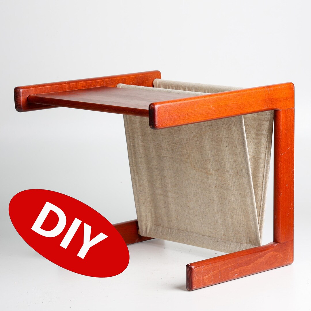 Side Table With Newspaper / Magazine Holder in Canvas, Sold as a DIY ...