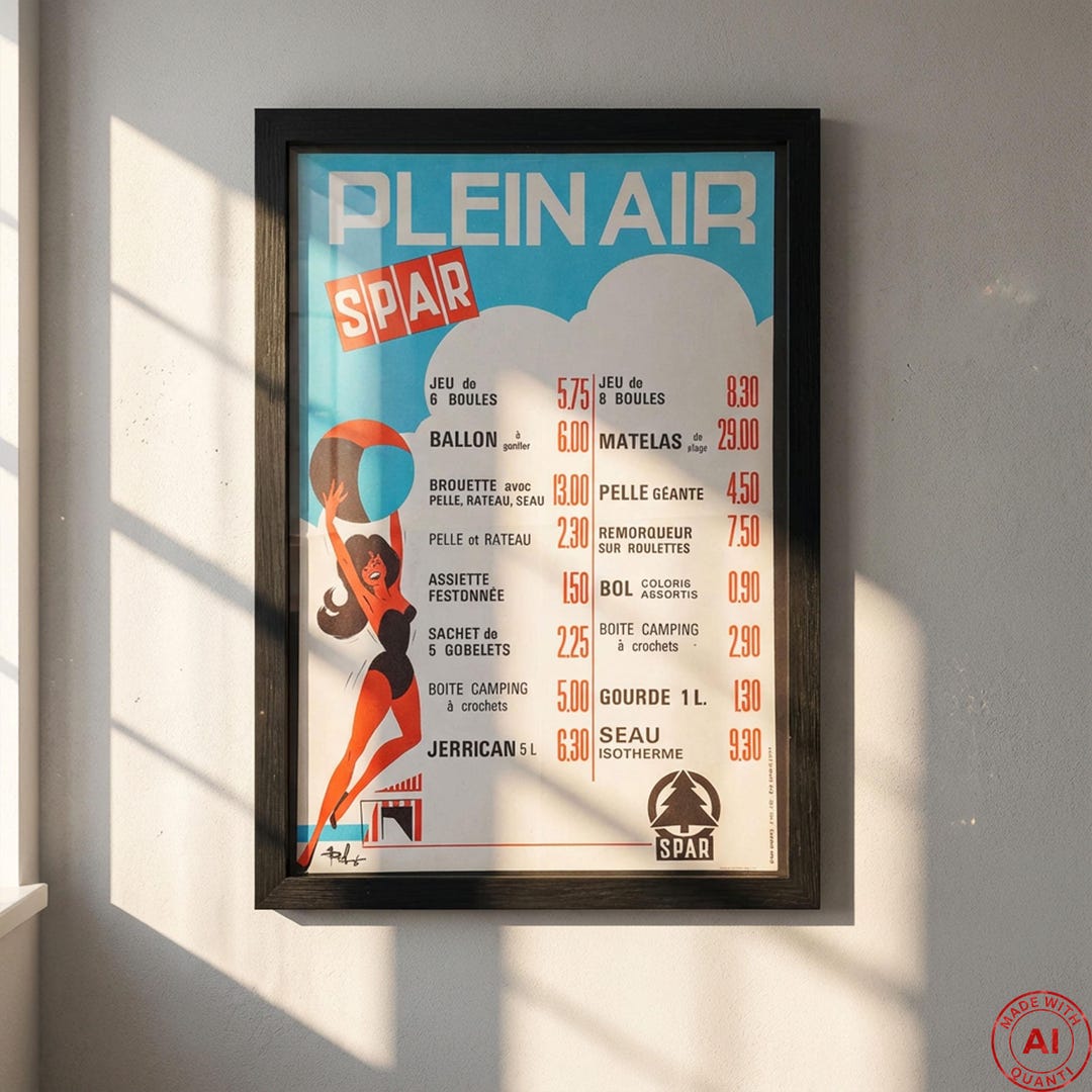 Vintage SPAR "plein Air" Poster - Retro French Advertisement - Mid ...