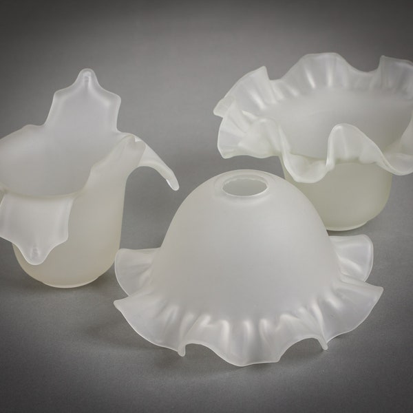 Antique Frosted Glass Lamp Shades Etsy