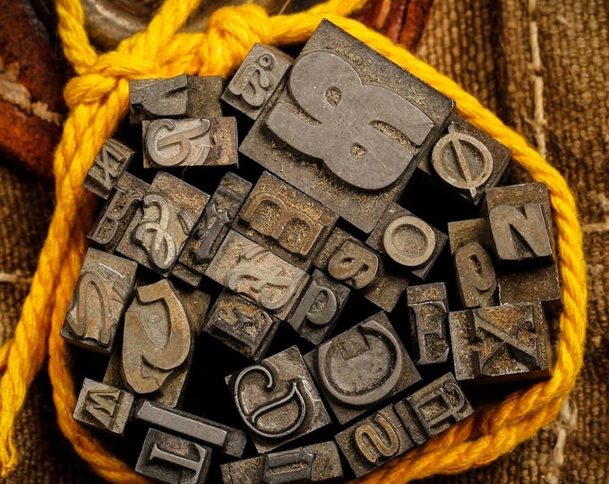 Complete Alphabet, Antique Letterpress Letter Blocks, Vintage Printer ...