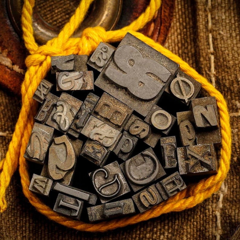 Complete Alphabet, Antique Letterpress Letter Blocks, Vintage Printer ...