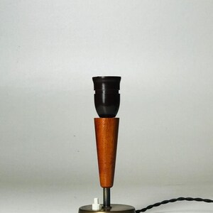 Vintage Small Table Lamp, Denmark 1960’s Brass and Teak Wood - Etsy