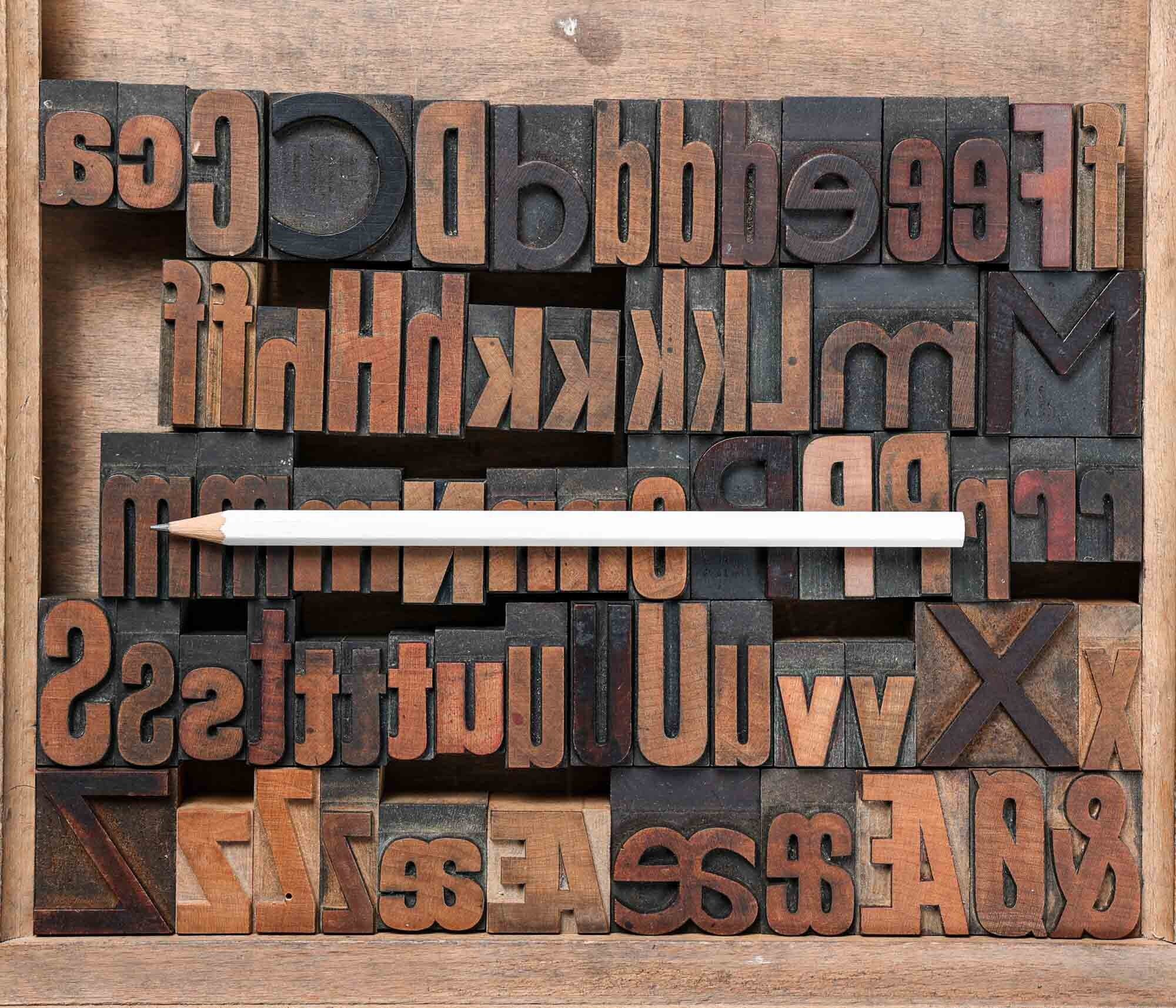 Letterpress, Letter Blocks, Wood. Vintage, Great Condition, 1940s ...