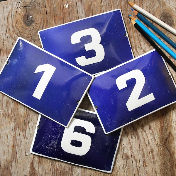 Enamel House Numbers - Etsy