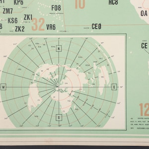 Vintage Original World Map Poster Showing Radio Amateur Prefixes ...
