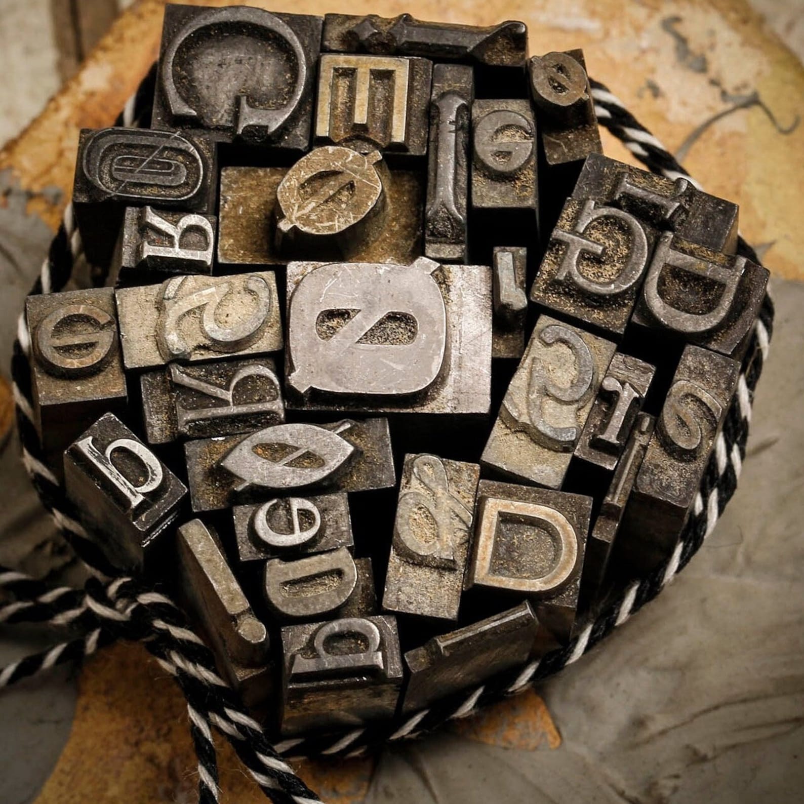 Set of ø,r,e,g,i,d Antique Letterpress Letter Blocks, Vintage Printer ...