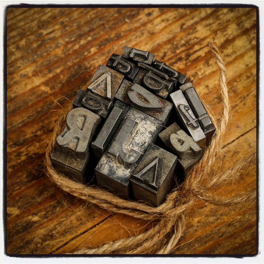 Set of T,r,p,v,i Antique Letterpress Letter Blocks, Vintage Printer ...