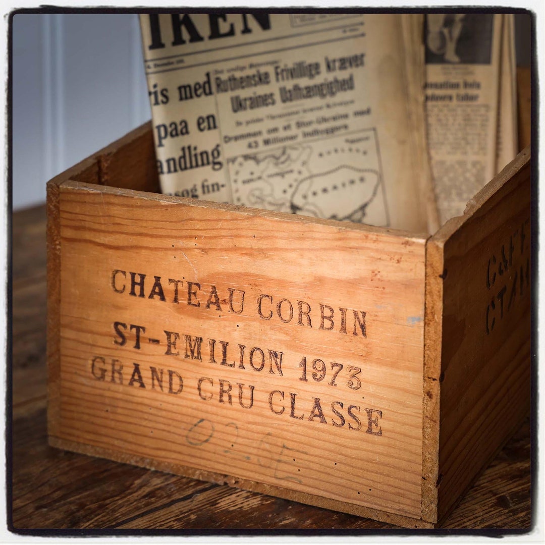 Vintage Wine Box, Chateau Corbin 1973, St.-emilion, France - Etsy