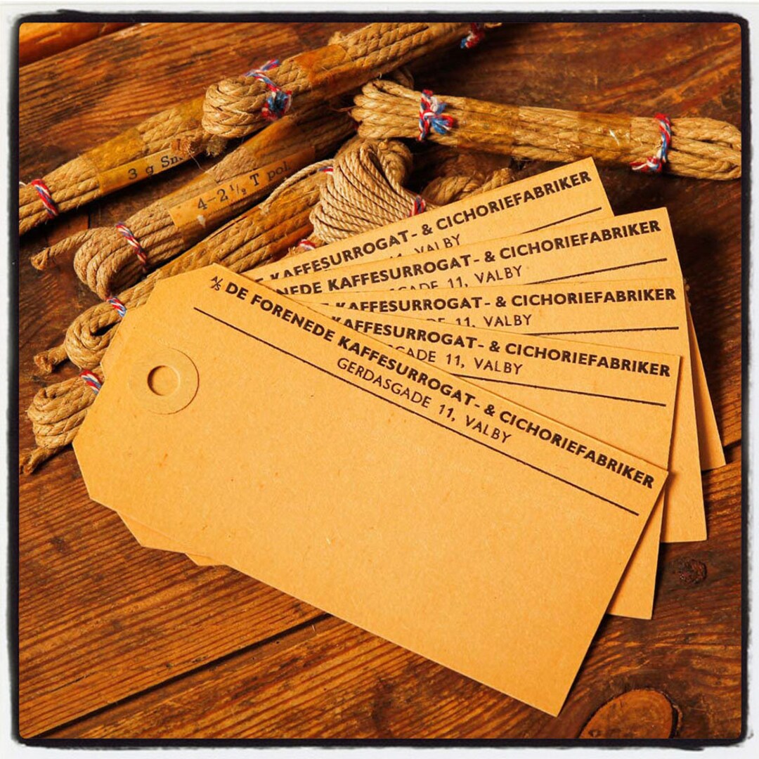 Vintage Danish Manilla Tags, 1950s Ephemera, Junk Journal Supply (4 Pcs ...