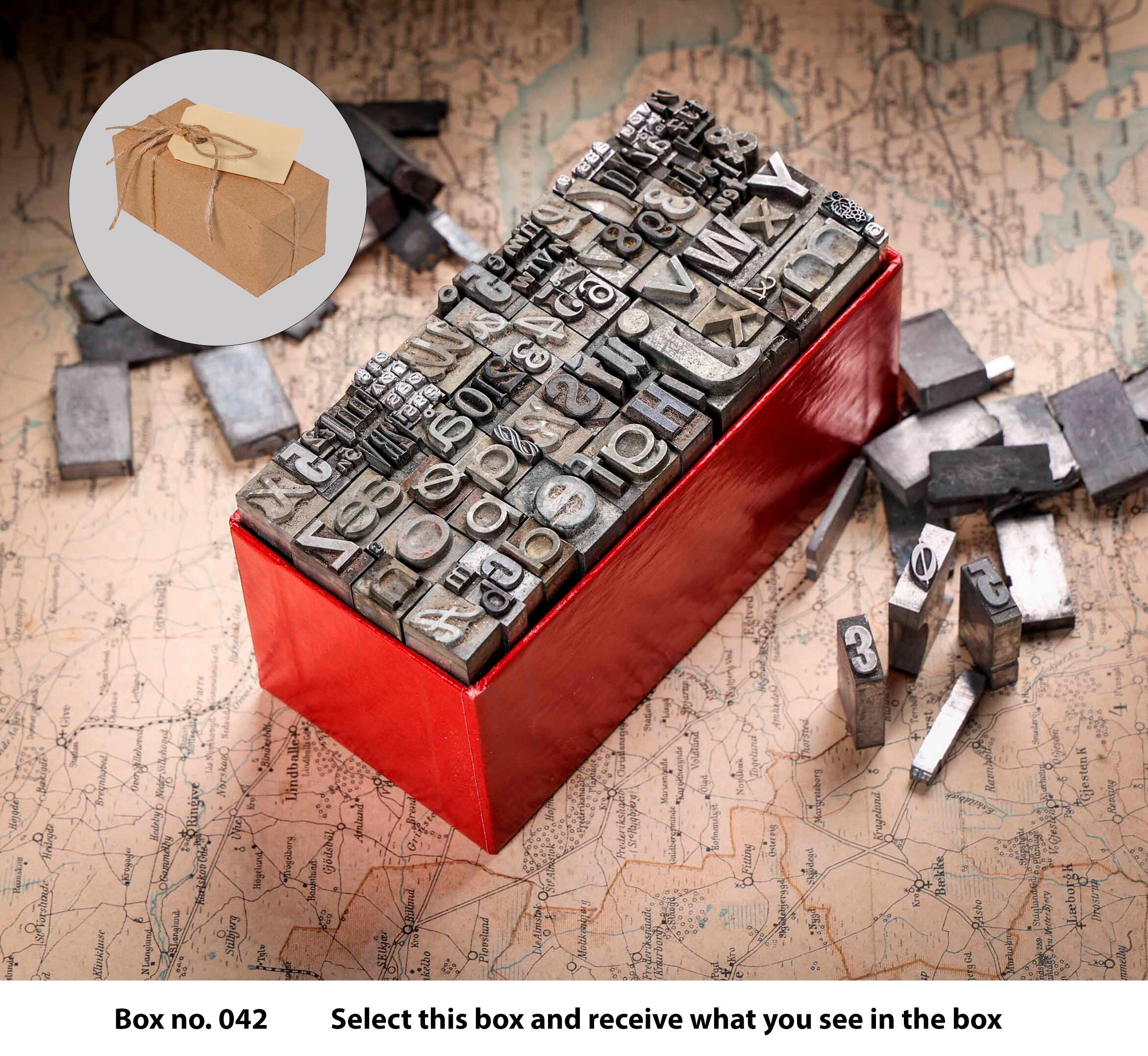 Gift Boxes, 1kg / 35 Oz of Antique Letterpress Letter Blocks, Complete ...