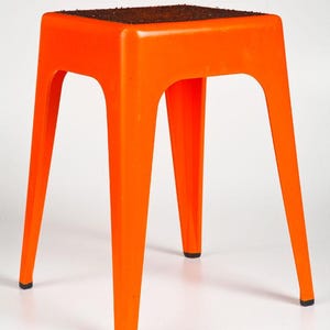 Danish Retro Stool From the Early 1970s, Ornage Plastic - Etsy