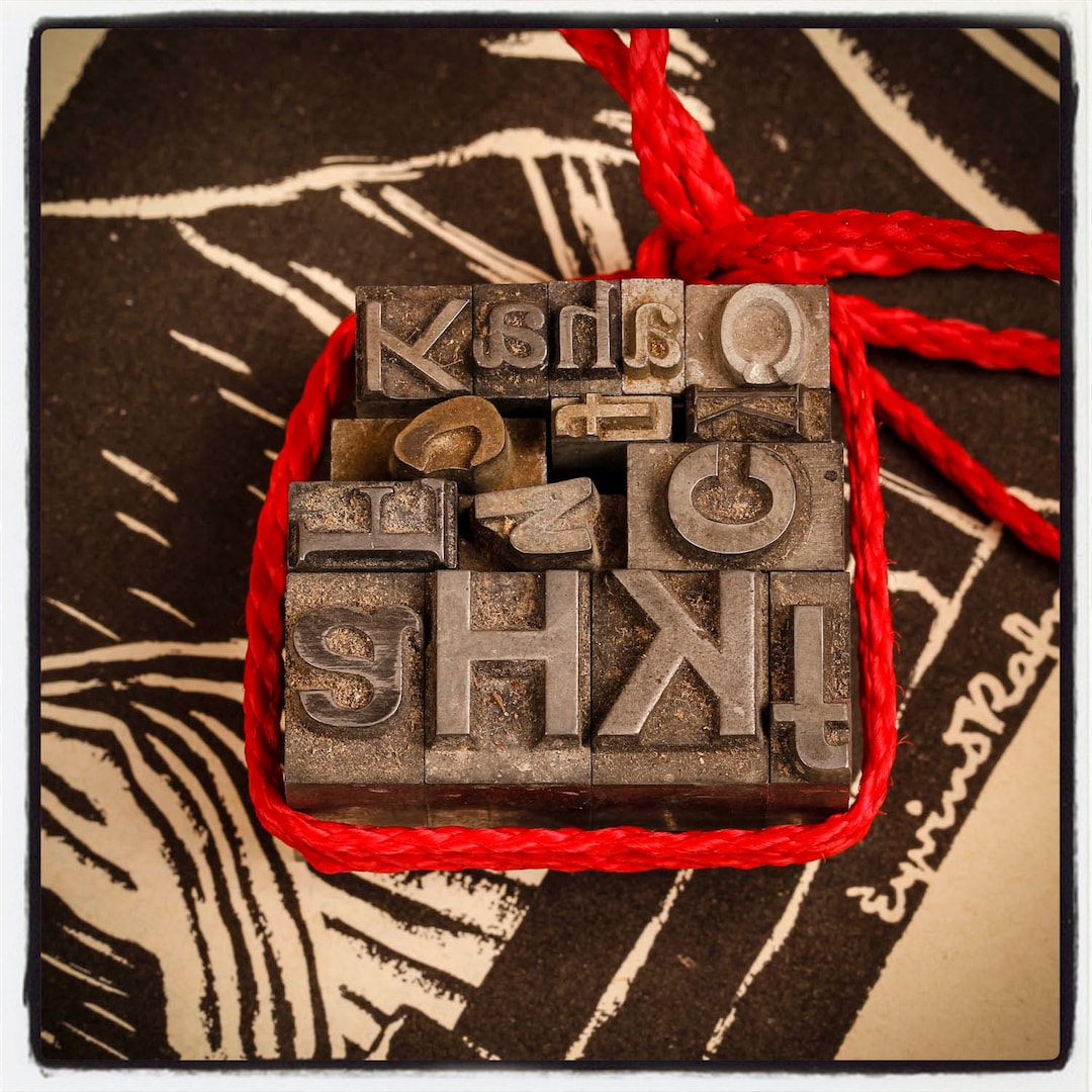 Set of H,f,a,k,c Antique Letterpress Letter Blocks, Vintage Printer ...