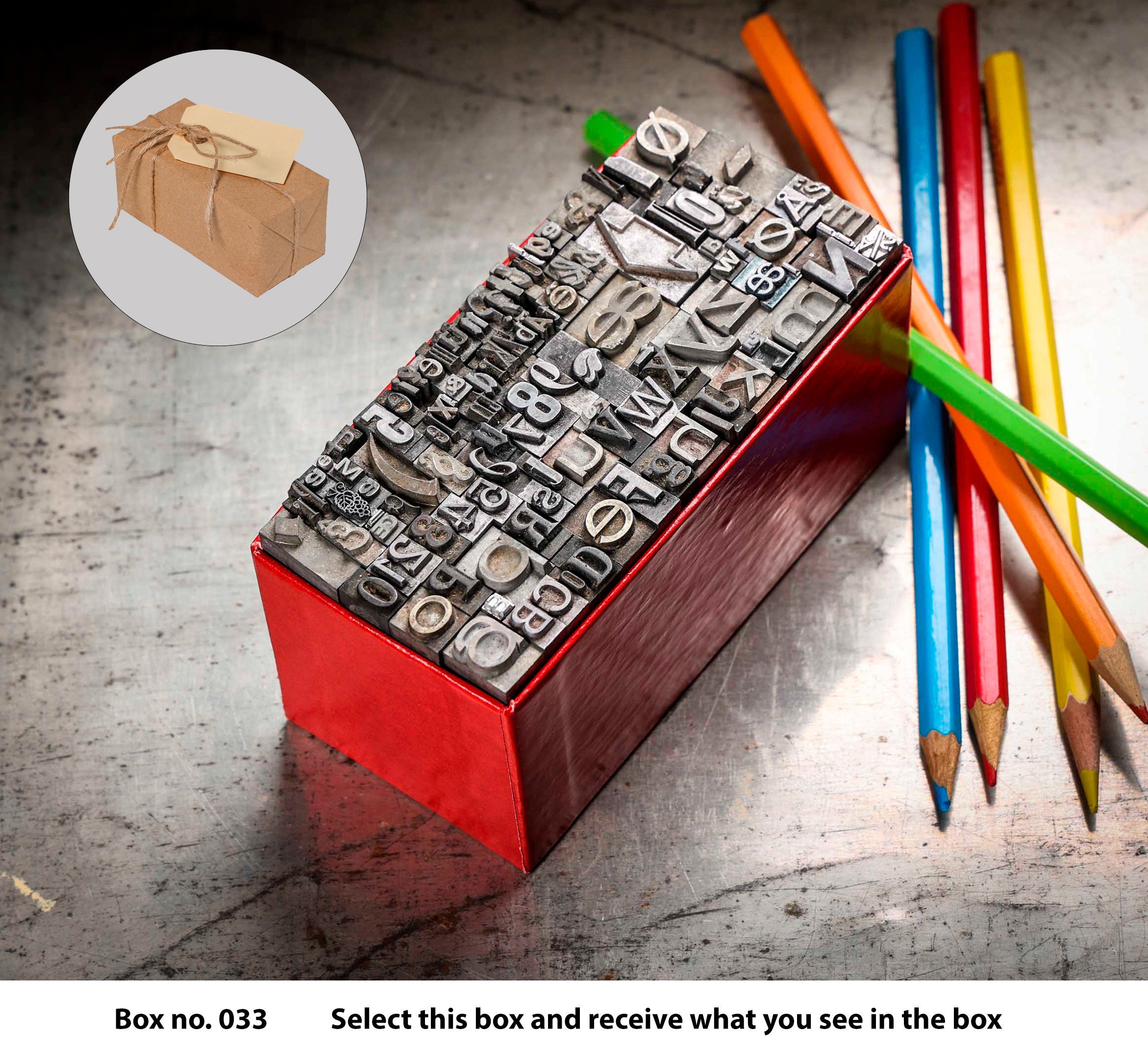 Gift Boxes, 1kg / 35 Oz of Antique Letterpress Letter Blocks, Complete ...