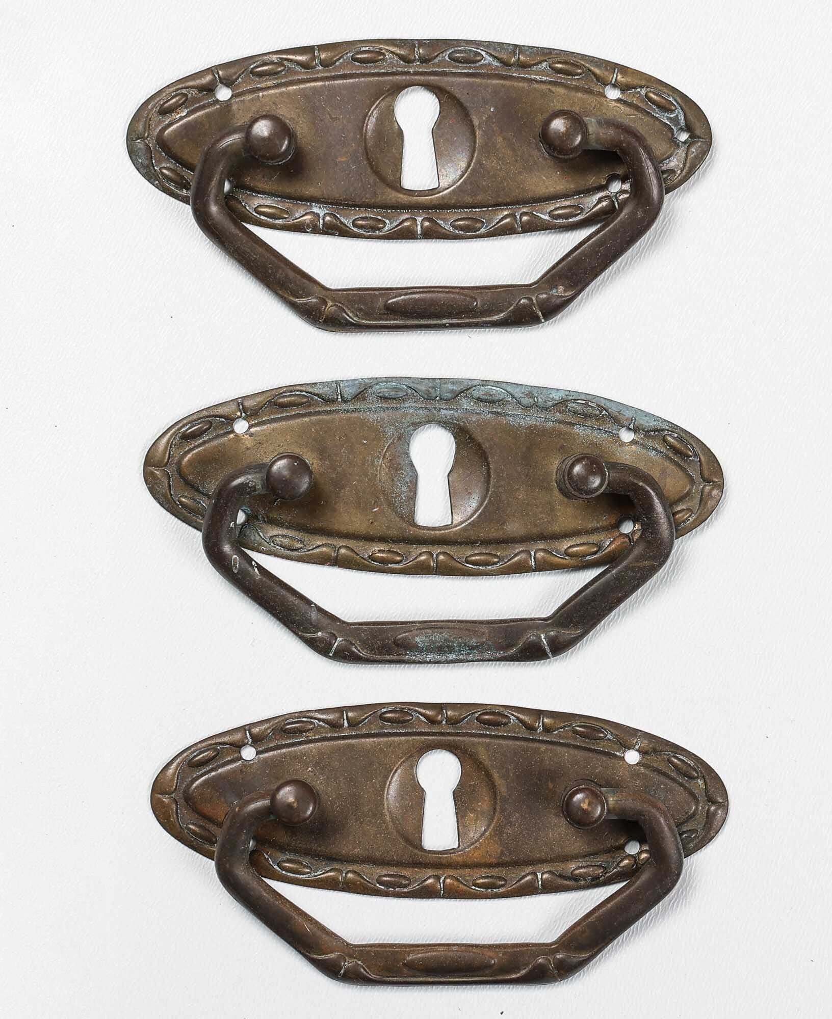 Vintage Reclaimed Antique Drawer Handles With Keyholes, Salvage From ...