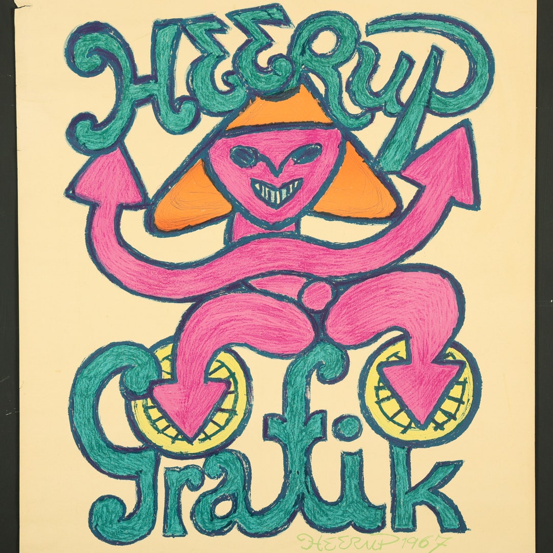 Vintage 1967 Danish Poster by Heerup – Old Art Print - Etsy