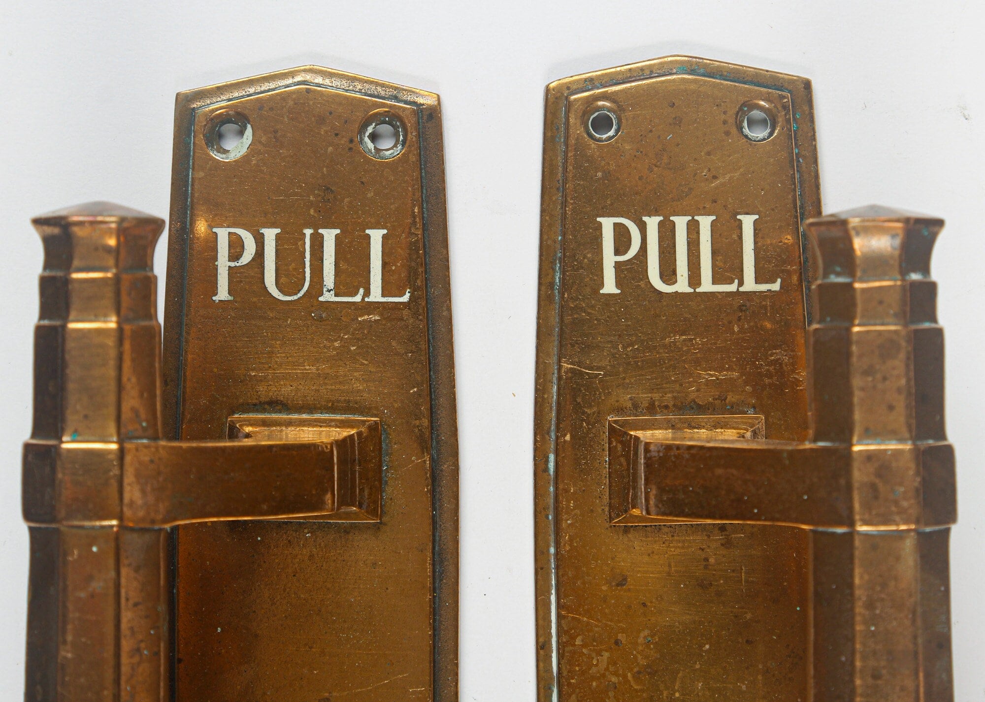 Antique Pull Plate Handles set of 2 Beautiful Door Handles in Patinated ...