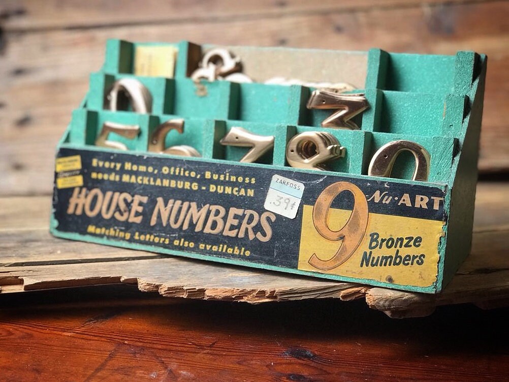 Antique Bronze Numbers Hardware Store Display by Macklanburg Duncan, Nu ...