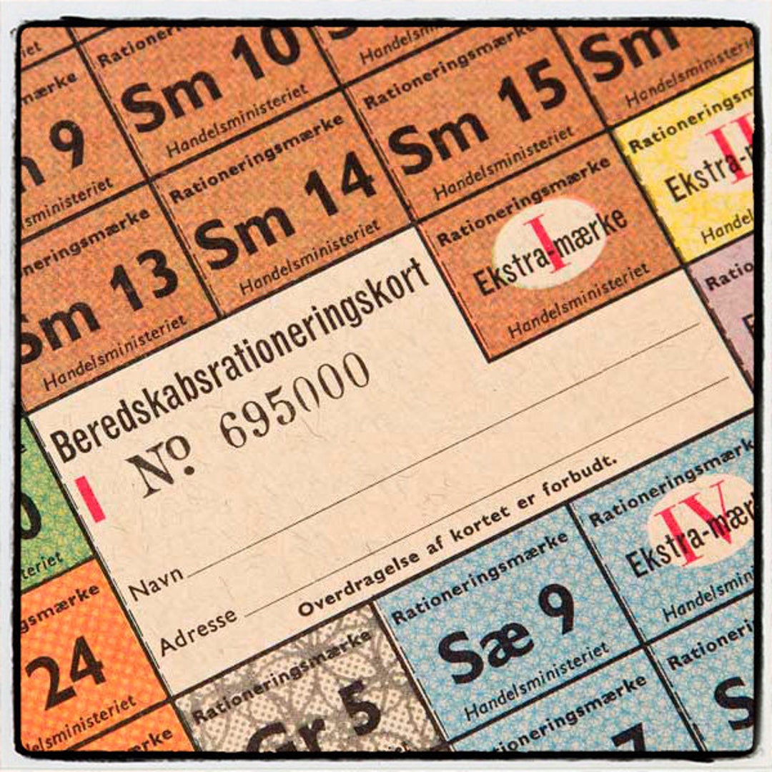 Vintage Contingency Ration Card After WWII Ration Stamps, Unused NOS ...