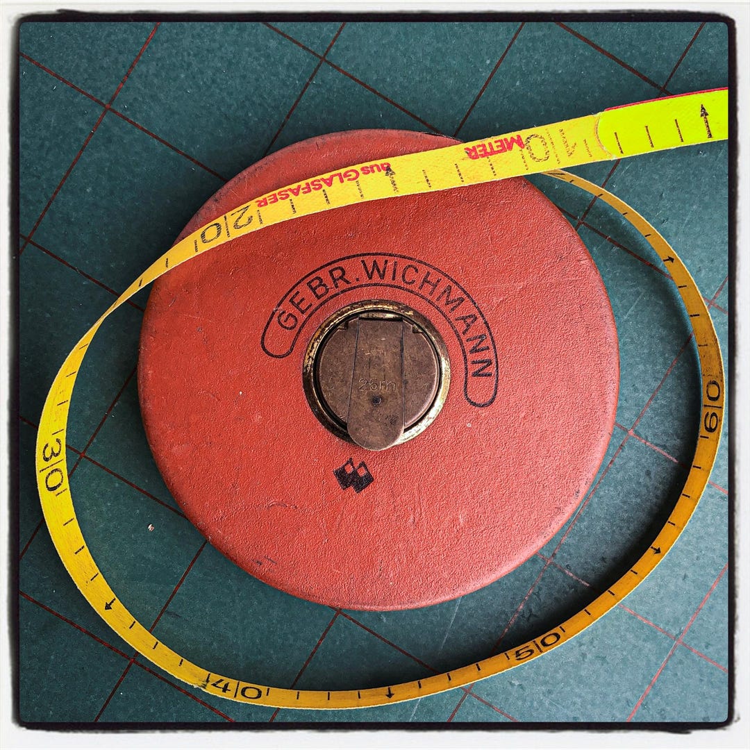 Vintage Measuring Tape in Leather and Metal Case, Gebr. Wichmann ...