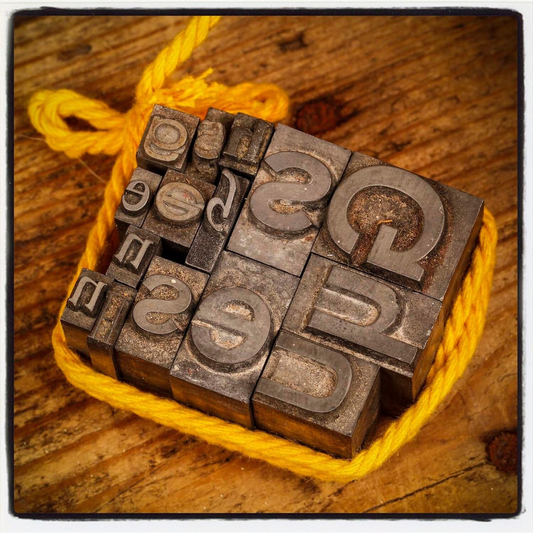 Set of S,u,h,e,g Antique Letterpress Letter Blocks, Vintage Printer ...