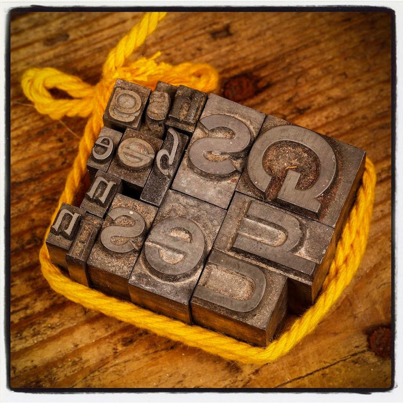 Set of S,u,h,e,g Antique Letterpress Letter Blocks, Vintage Printer ...