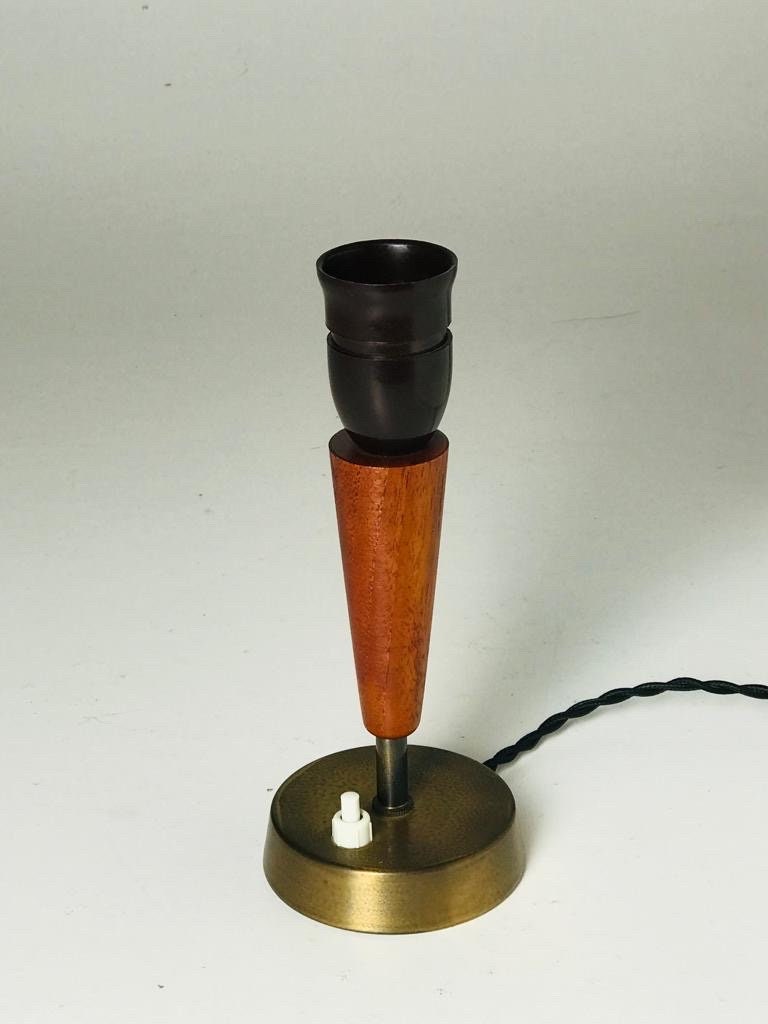 Vintage Small Table Lamp, Denmark 1960’s Brass and Teak Wood - Etsy