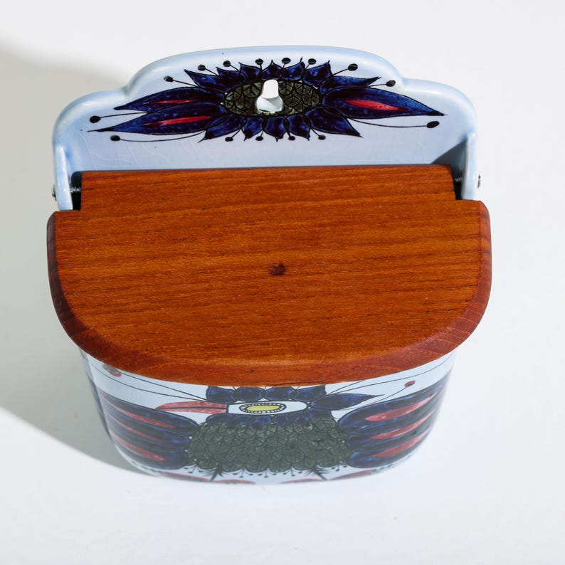 Royal Copenhagen Danish Mid-century Faience Wall Salt Box by Beth ...