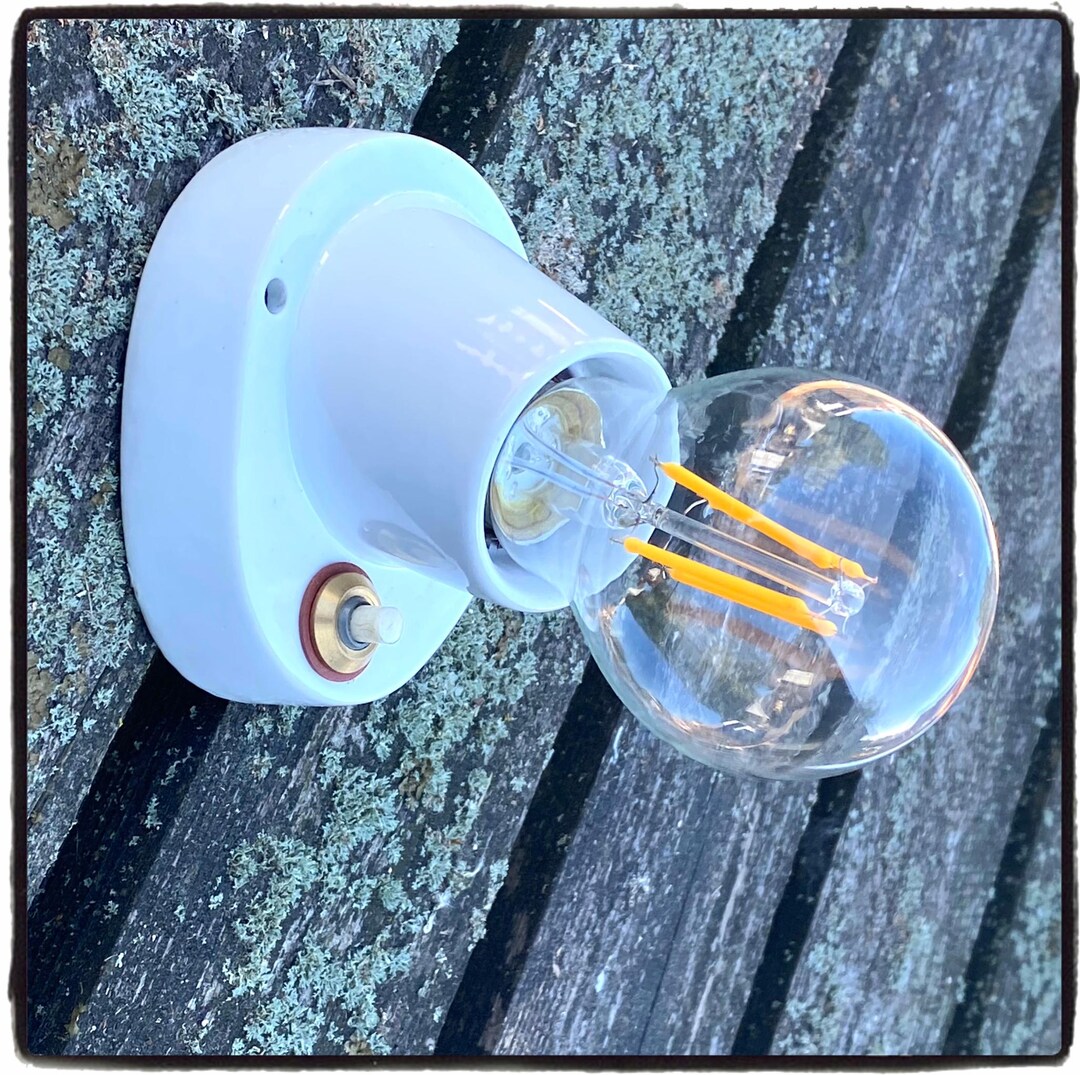 Vintage Porcelain Wall Socket With Switch, E26/27 - Etsy