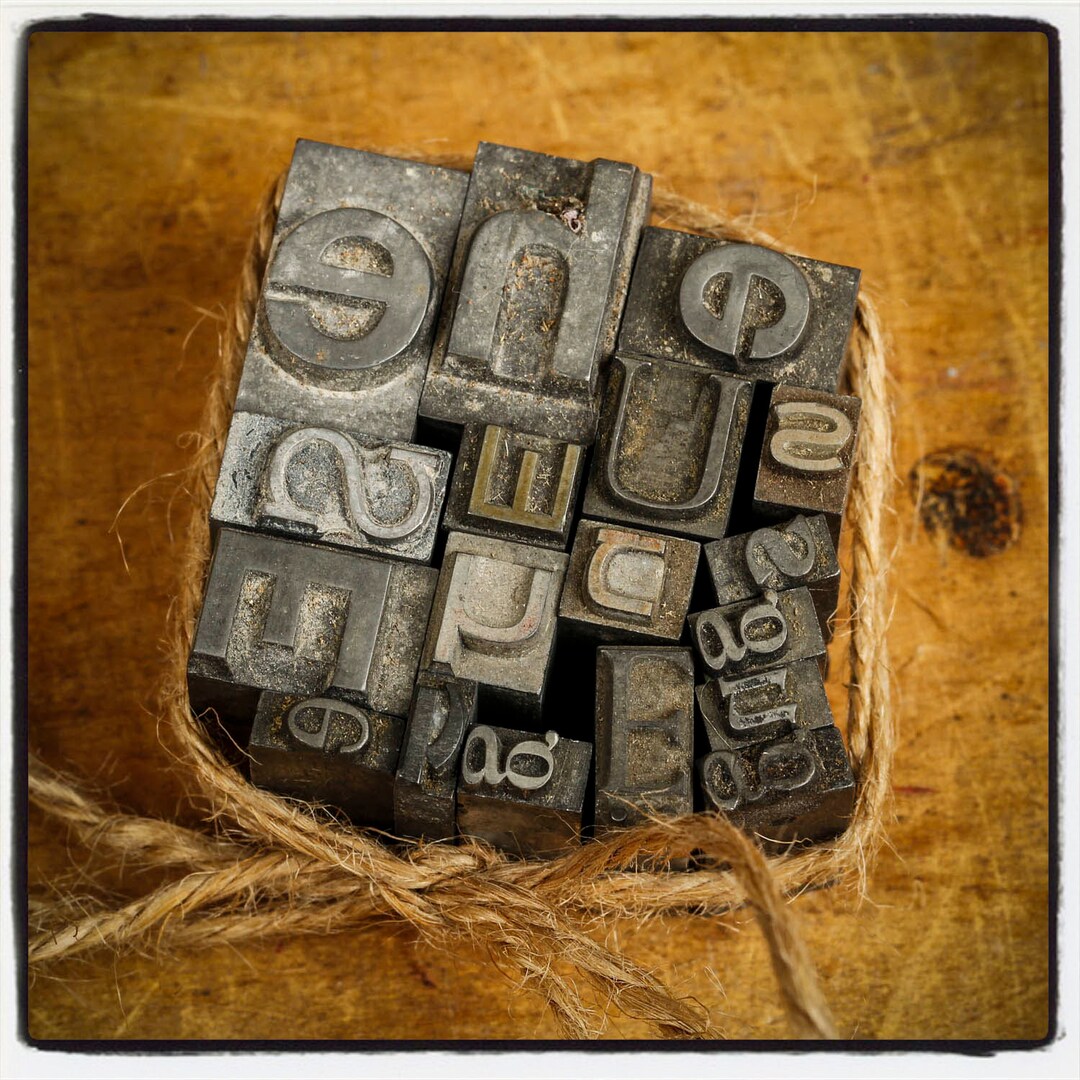 Set of S,u,h,e,g Antique Letterpress Letter Blocks, Vintage Printer ...