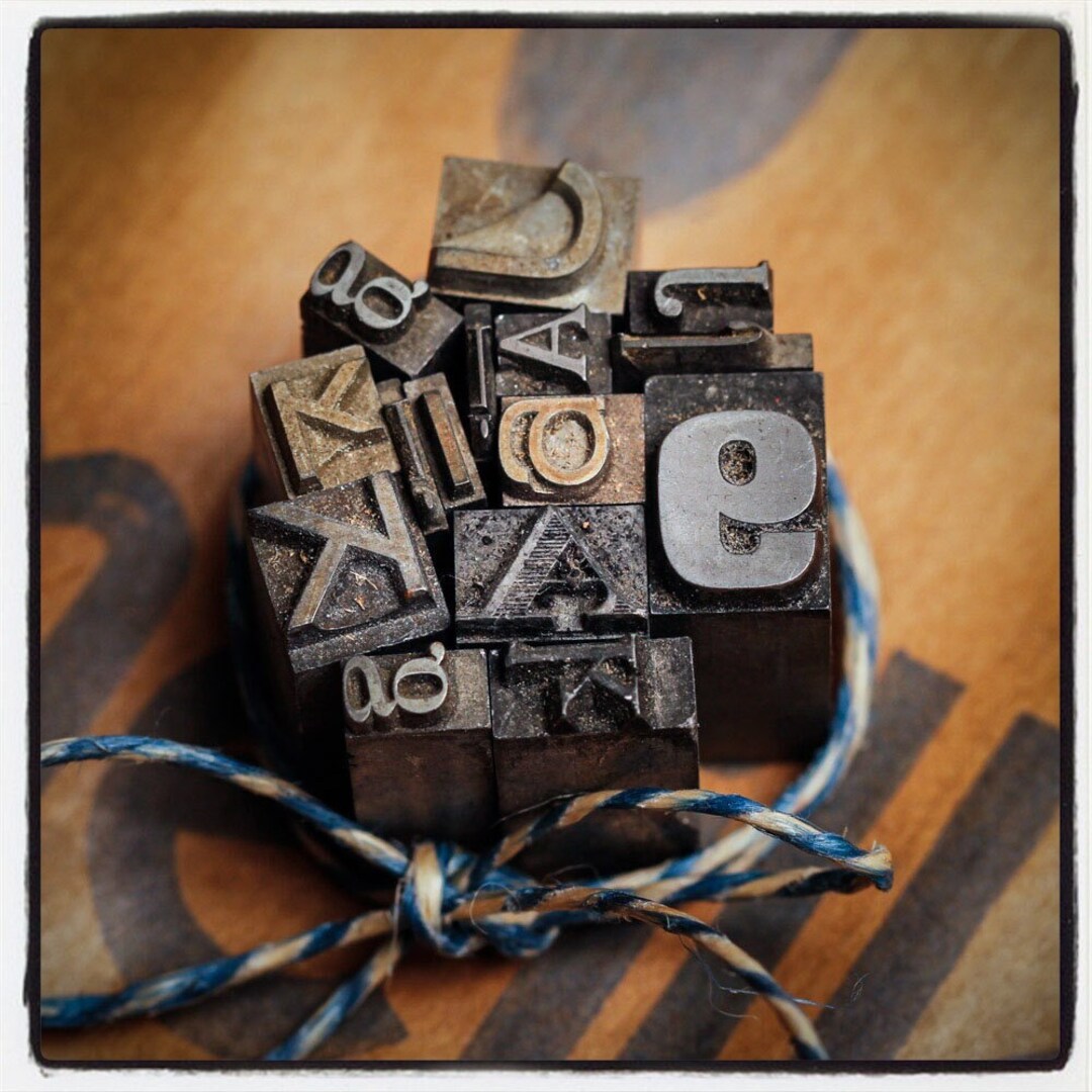 Set of A,k,g,j,i Antique Letterpress Letter Blocks, Vintage Printer ...