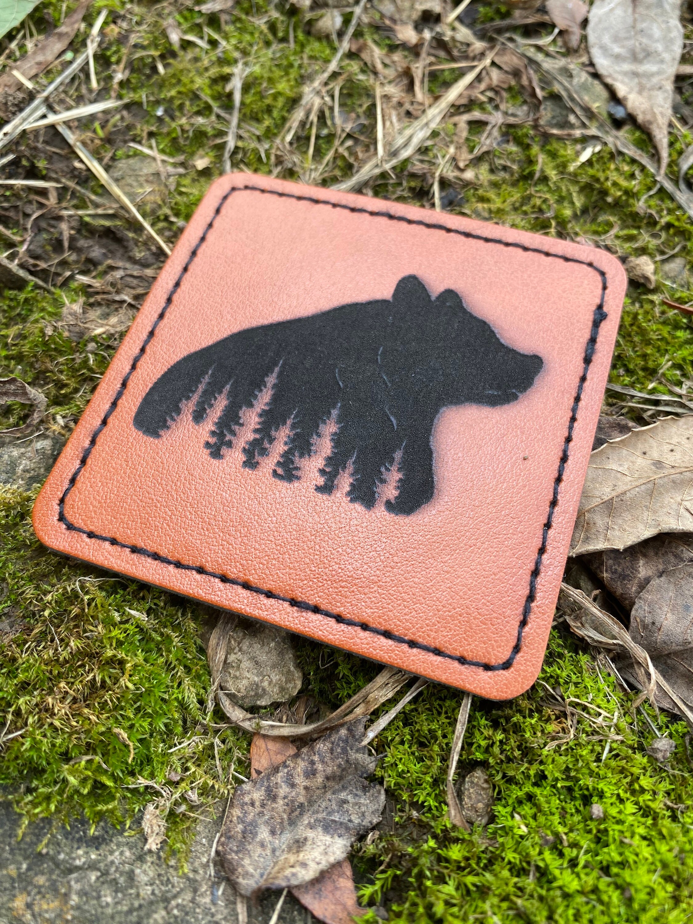 Engraved Leather Patch for Hats, Bags, Backpacks, Iron on Patch, Custom ...