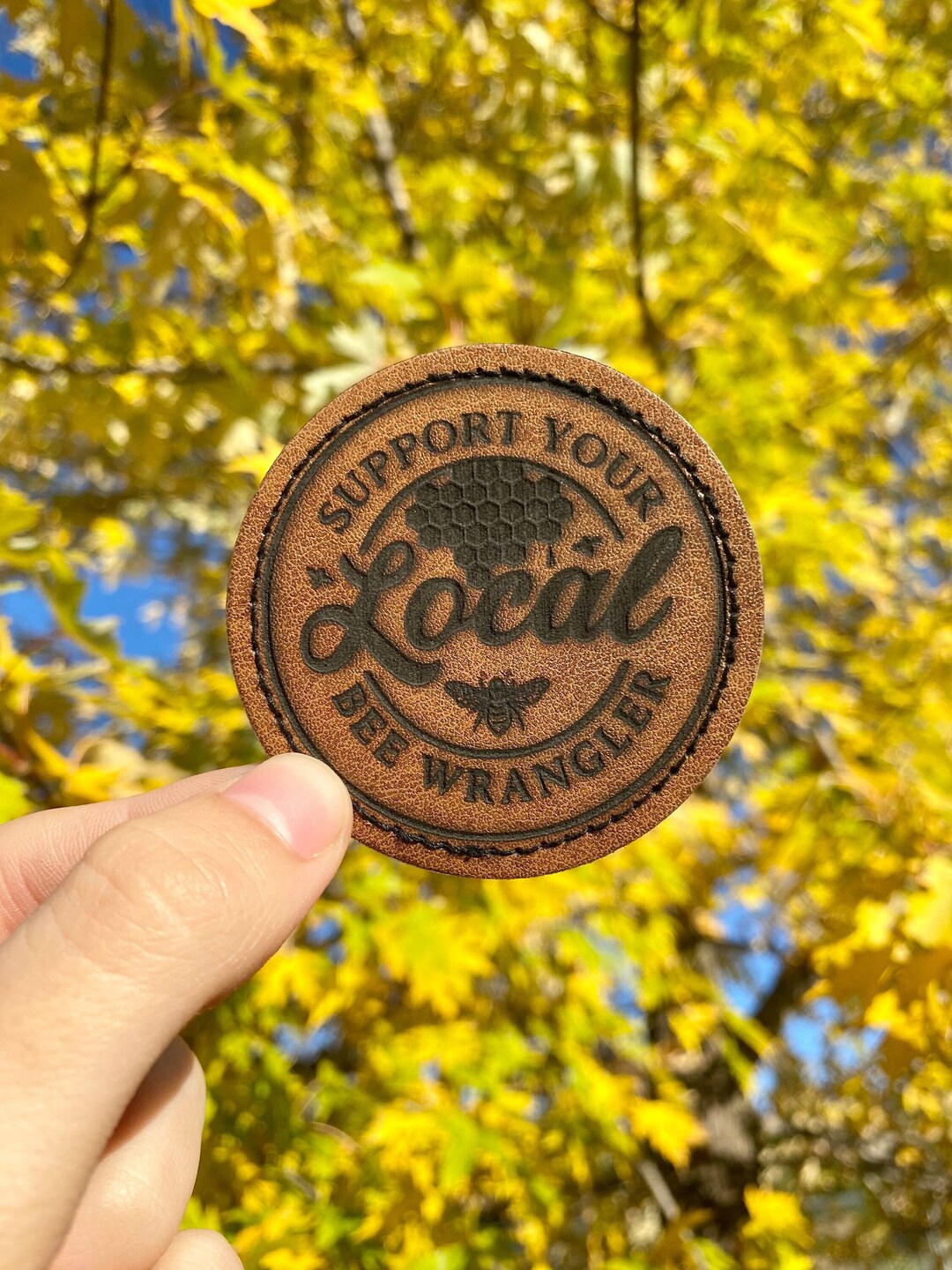 Engraved Leather Patch for Hats, Bags, Backpacks, Iron on Patch, Custom ...