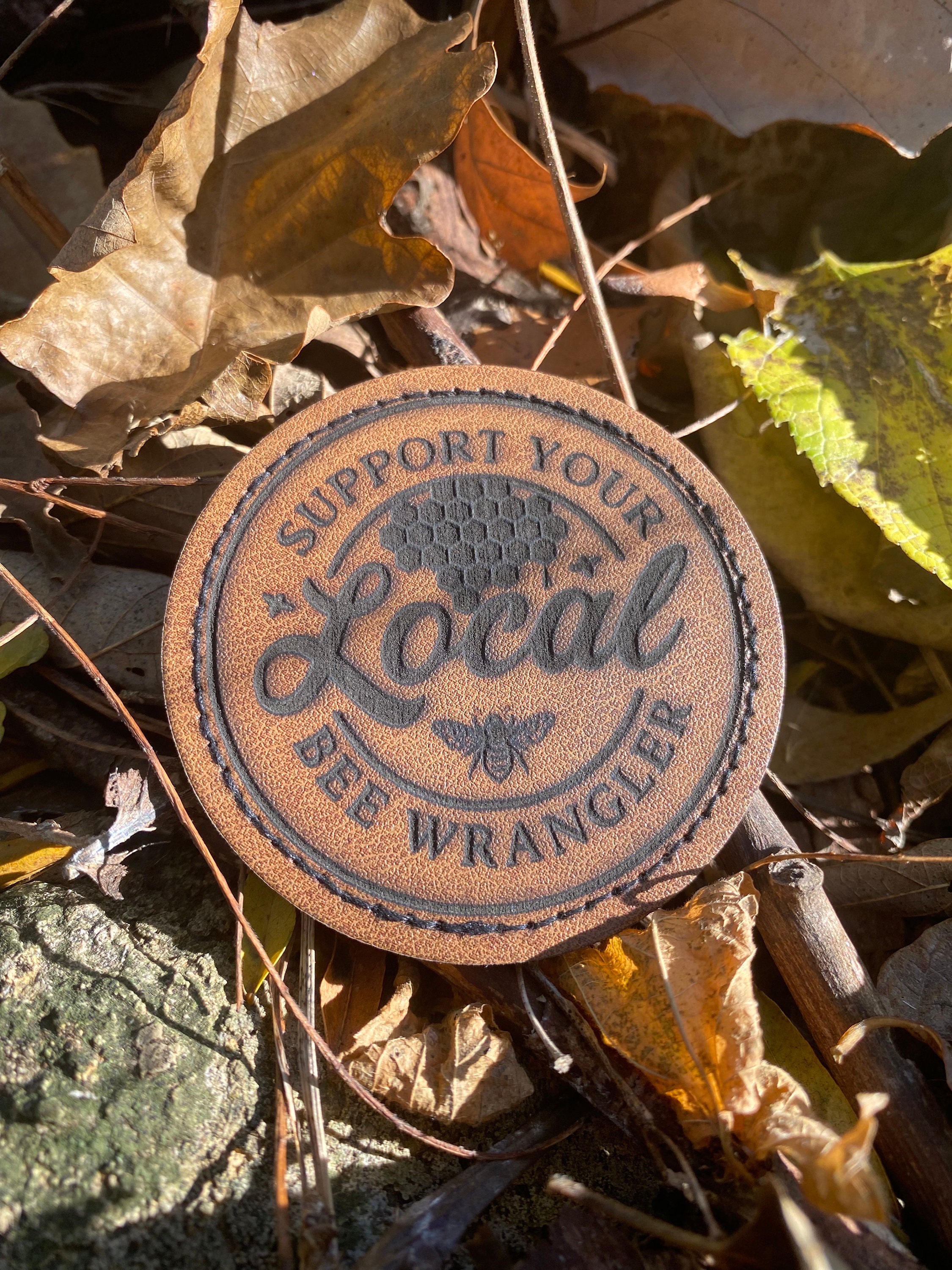 Engraved Leather Patch for Hats, Bags, Backpacks, Iron on Patch, Custom ...