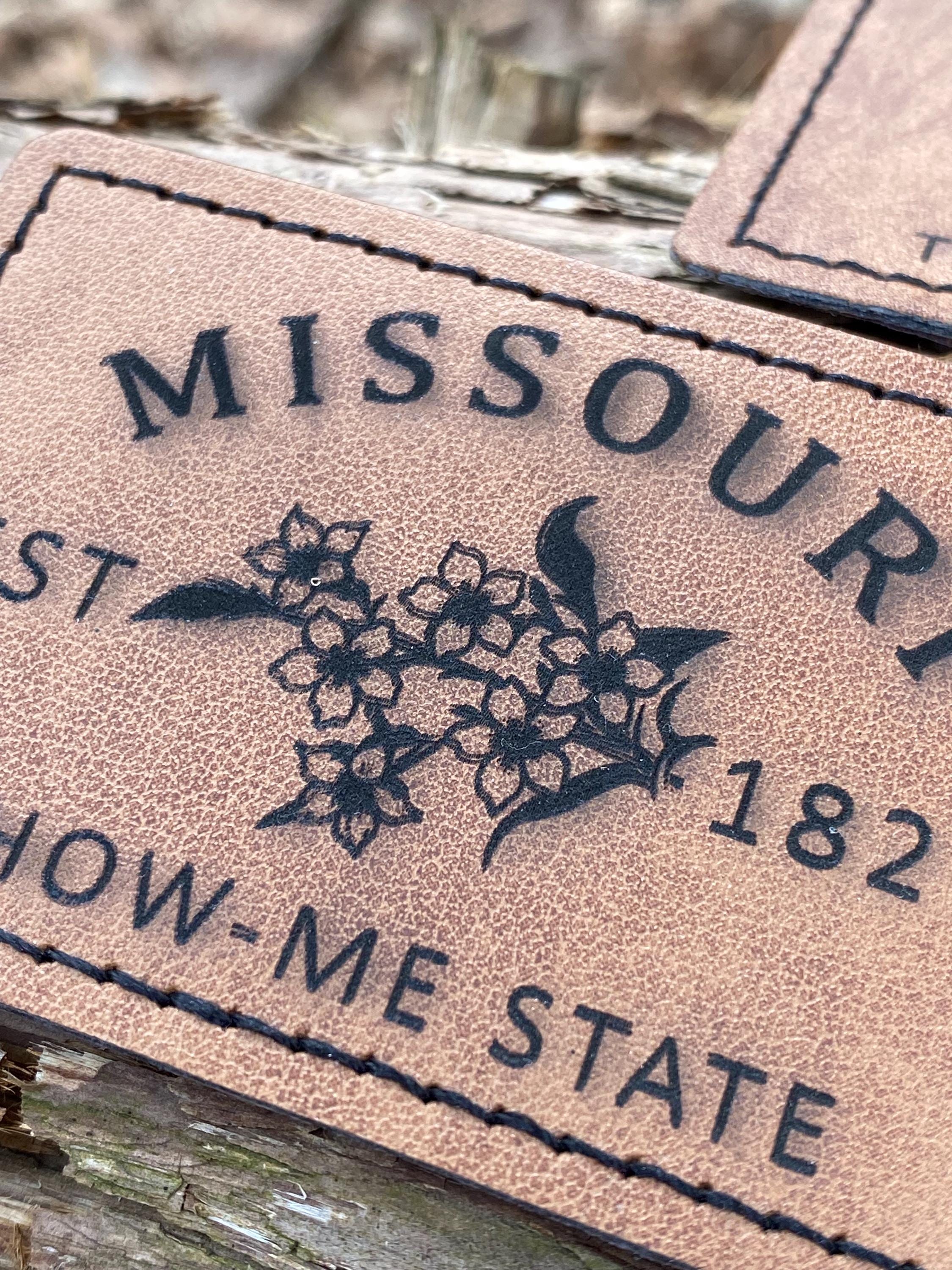US States Engraved Leather Patch, Hats, Backpacks, Iron on Patch ...